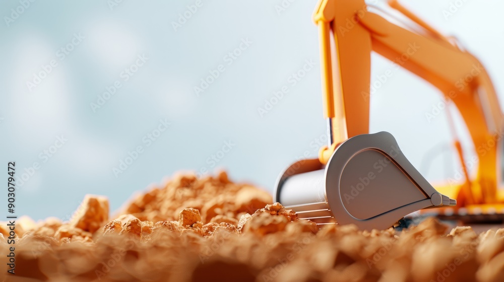 A detailed shot of a construction site with halted work, due to ...