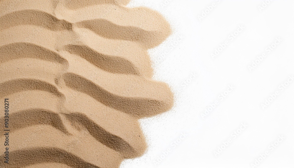 flat lay of beach sand texture isolated on transparent background sea ...