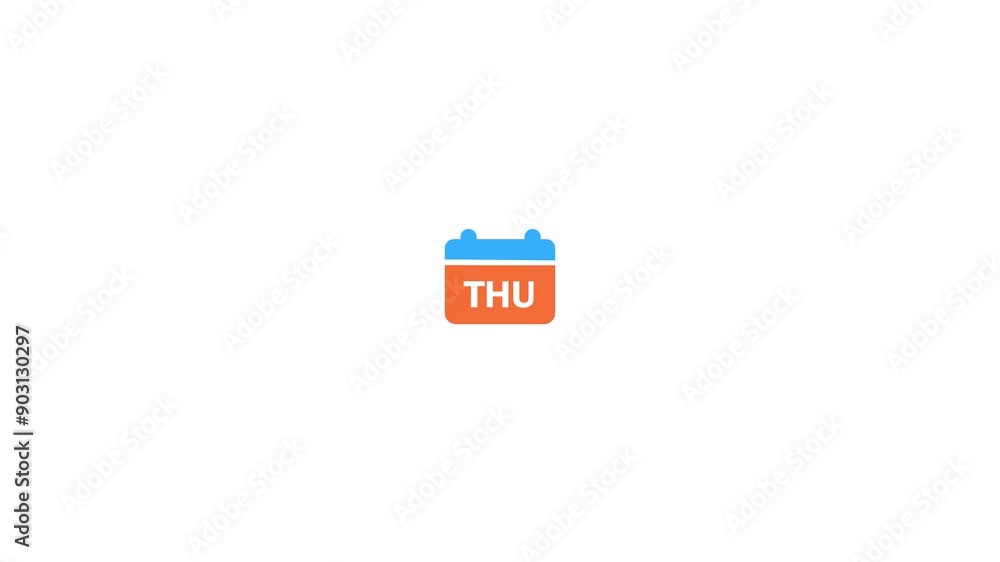 Thursday calendar page days of the week icon. thursday calender icon ...