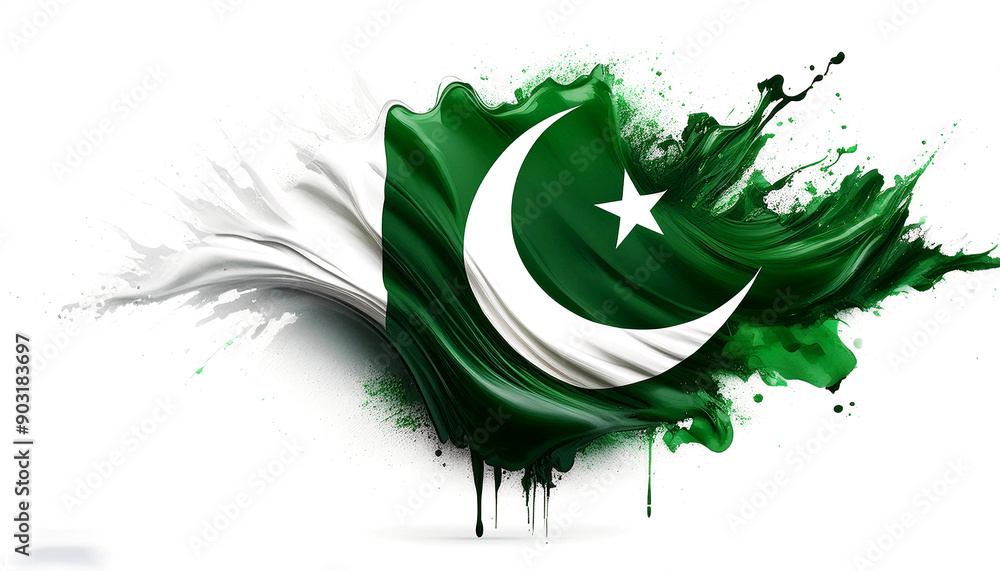 Pakistan Tricolor Paint Splash: Vibrant Colors for Soccer and Tourism ...