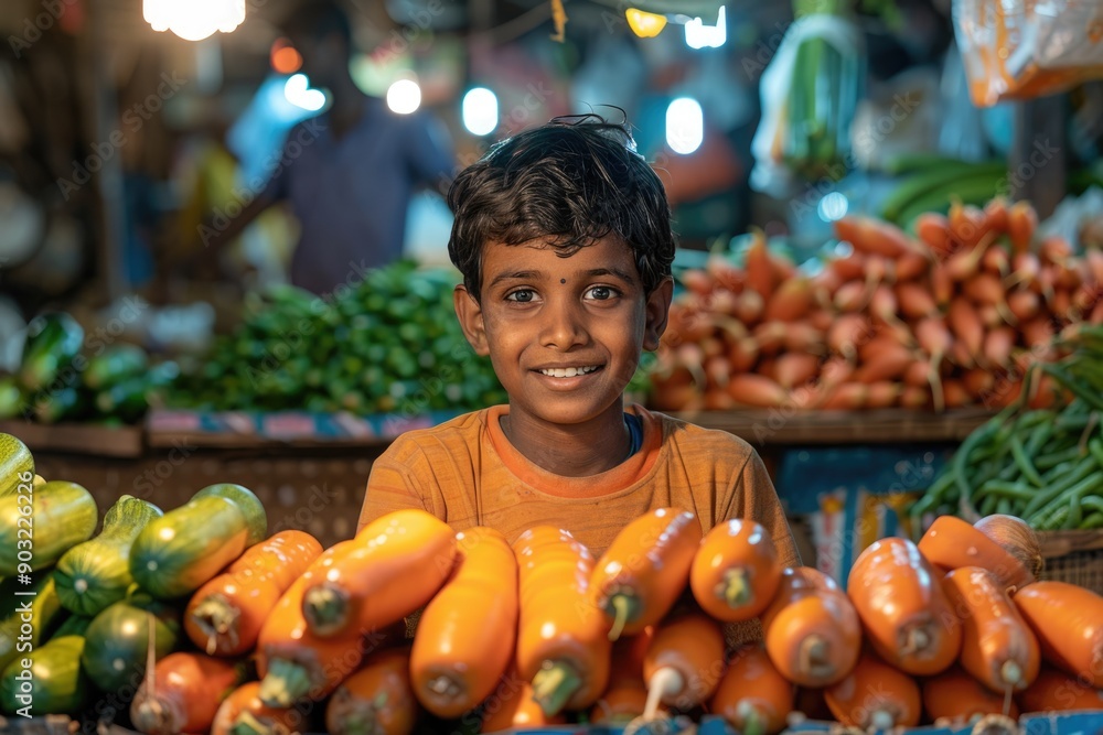 Kerala India 25 January 2024 Young vegitable vendor boy in a vegitable ...