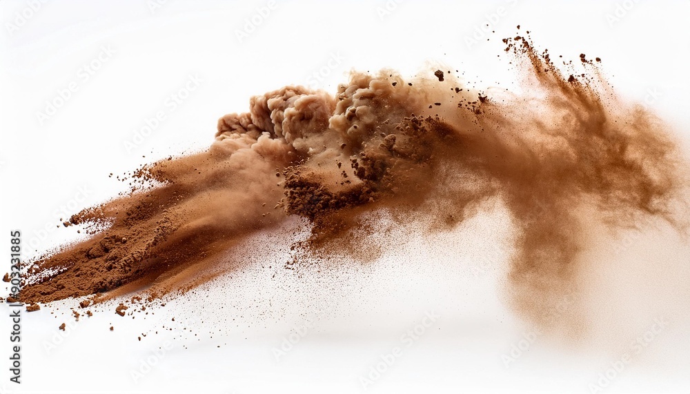 freeze motion of brown dust explosion stopping the movement of brown ...