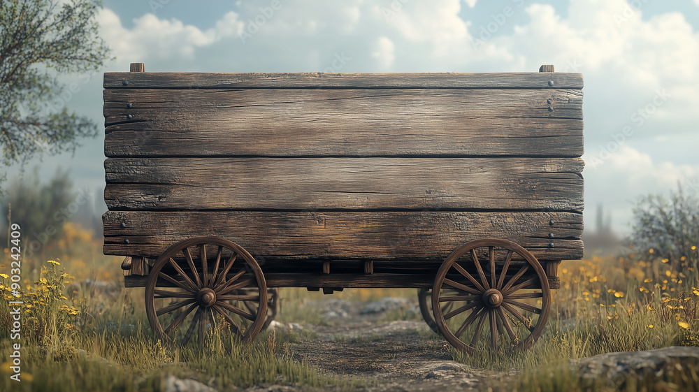 An wagon themed wodoen sign - rustic wood planks, wooden wheels create ...