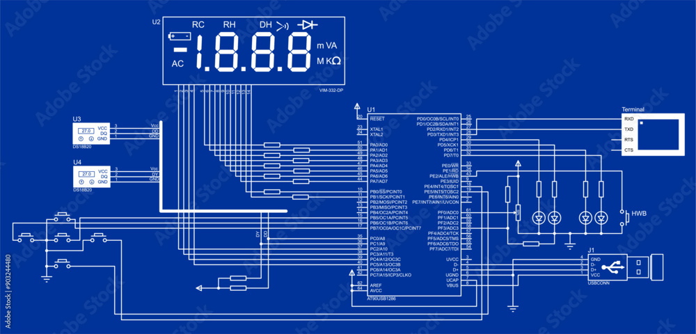 Schematic diagram of electronic device. Vector drawing electrical ...