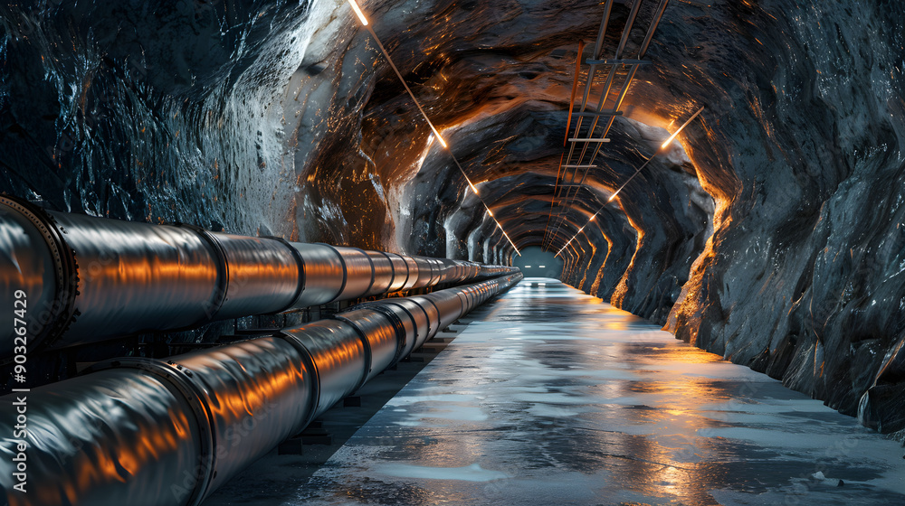 Transporting Methane Underground Gas Pipelines System Stock ...