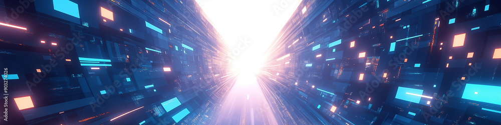 Cyberspace abstract image in acrylic paint style, spiritual ...