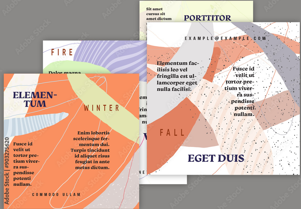 Social Media Square Post Layout Overlapping Blobs Textured With Spots ...
