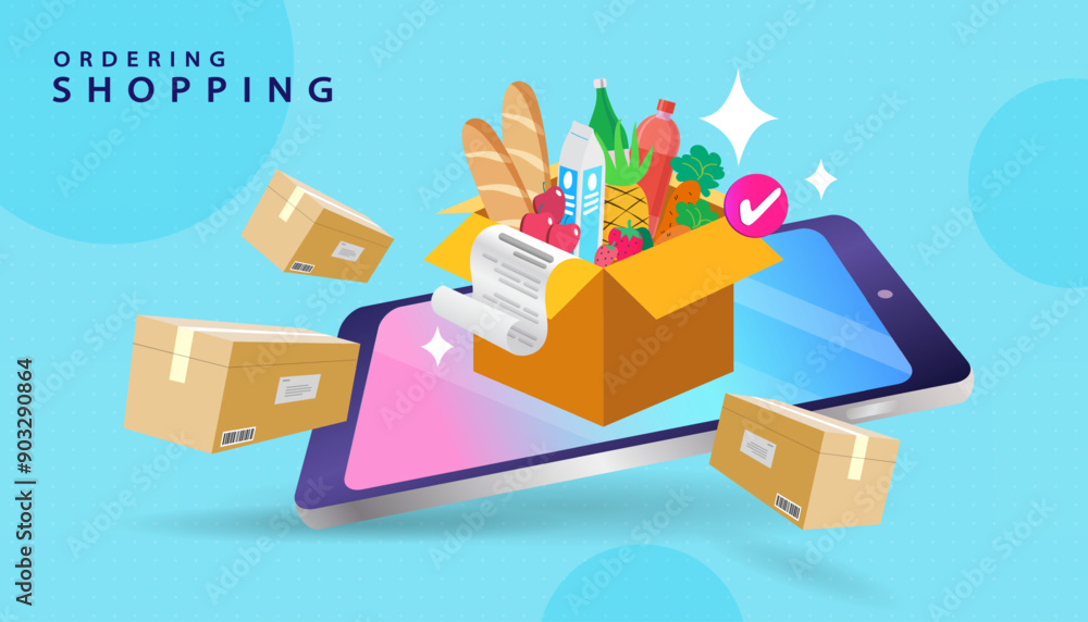 Delivery service banner, mobile app templates, concept vector ...