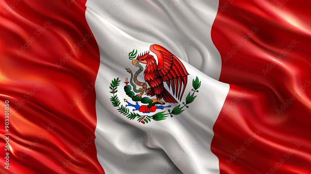 This digital illustration showcases the Peruvian flag with crisp and ...