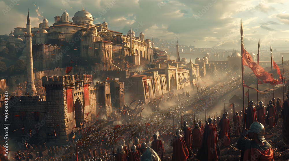 Poster, Foto Dramatic Reconstruction of the Fall of Constantinople ...