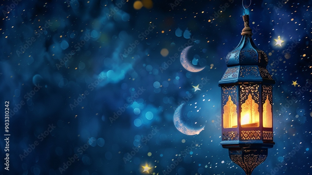 Islamic background with colorful lantern light, Ramadan background, Eid ...