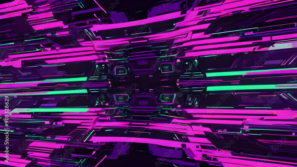 Futuristic cyberpunk design retro futurism webpunk rave 80s 90s ...