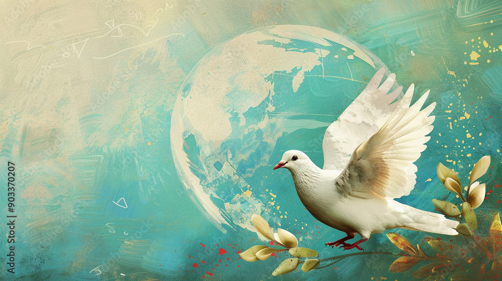 Design a meaningful symbol for Peace Day, capturing the essence of ...