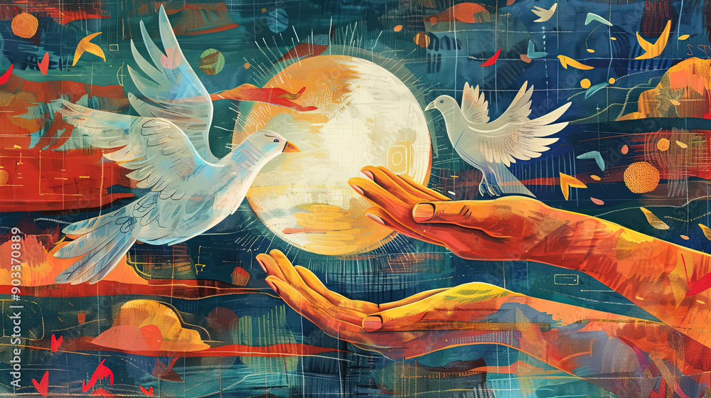 Design a meaningful symbol for Peace Day, capturing the essence of ...