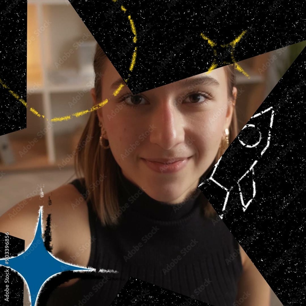 Square Collage Style Star Transition Element Stock Template | Adobe Stock