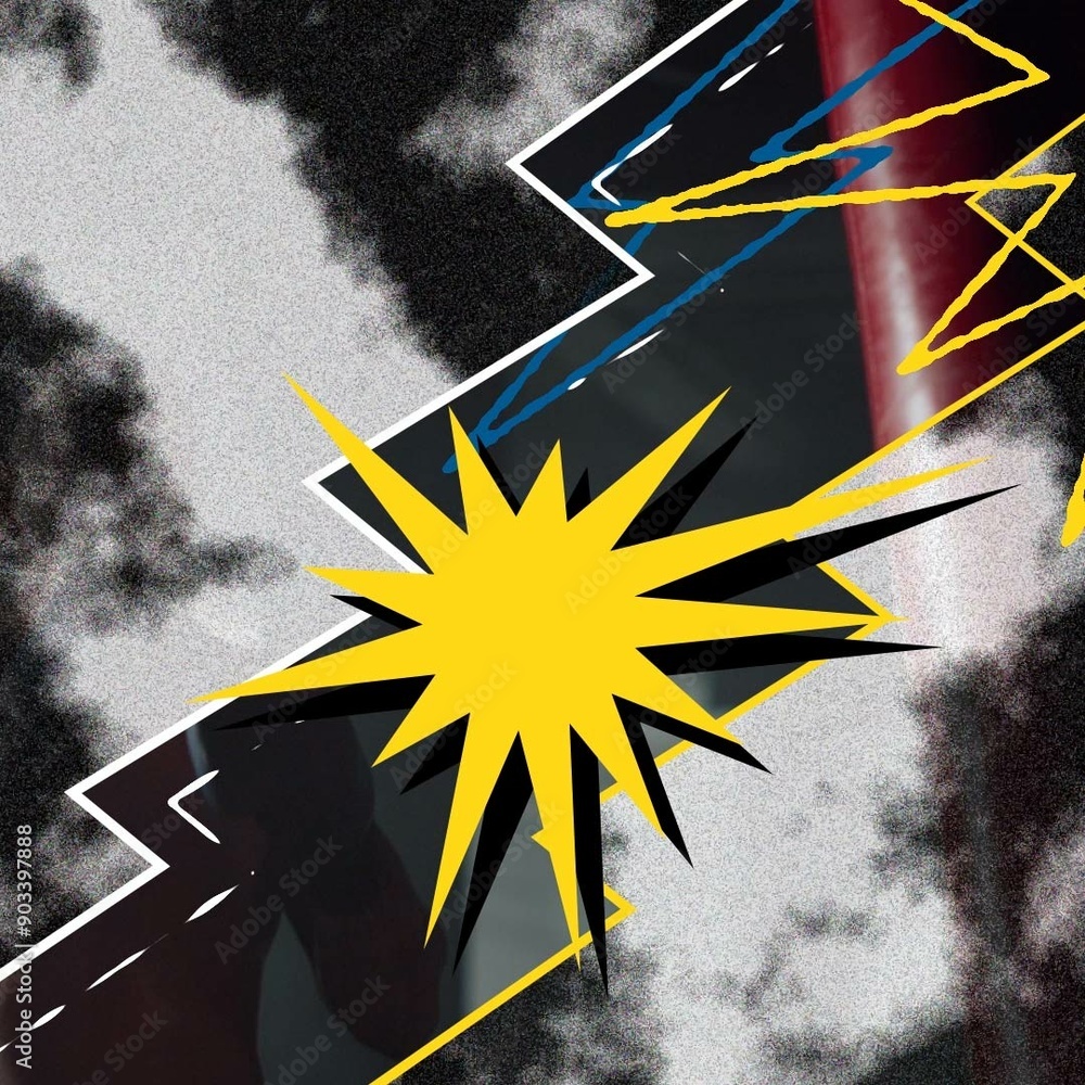 Square Lightning Bolt Transition Element Stock Template | Adobe Stock