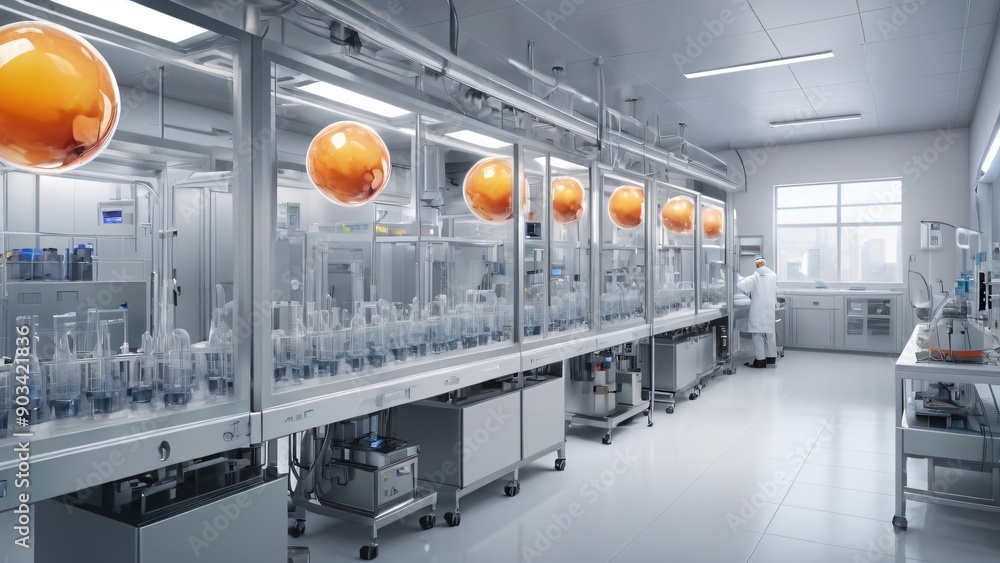 high-tech factory where stem cells are being produced and ...