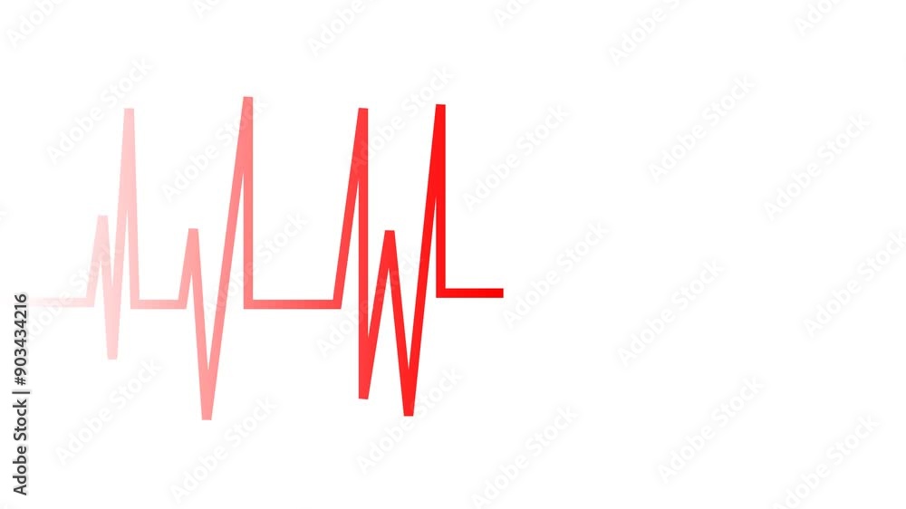 Heartbeat Pulse Monitor. Heart Beat Rate Line Cardiogram 4k Animation ...
