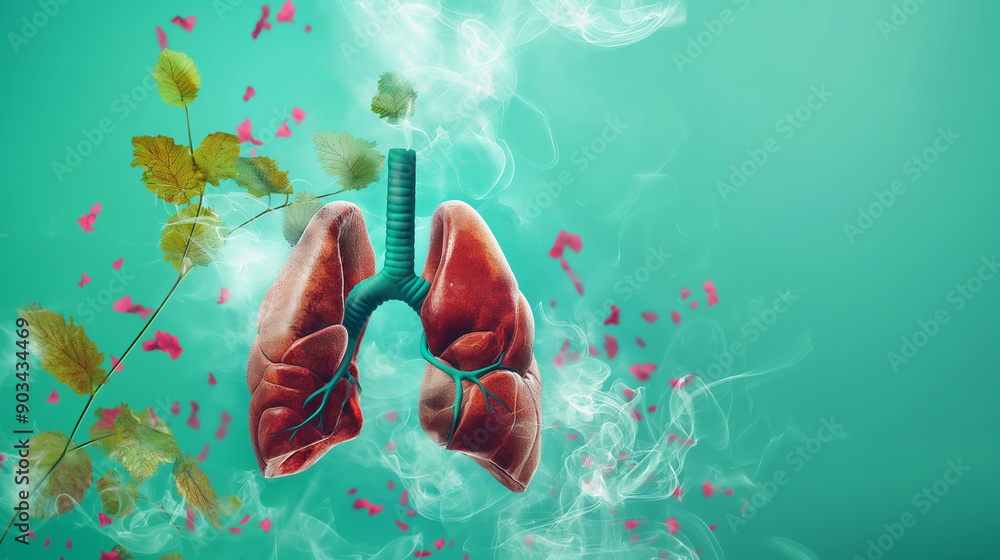 Choking Lungs: A stark illustration of human lungs engulfed in smoke ...