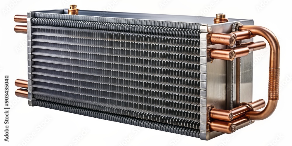 Isolated image of air conditioner condenser coil on transparent ...