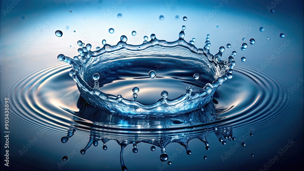 Water splash forming a perfect circle with droplets , water, splash ...