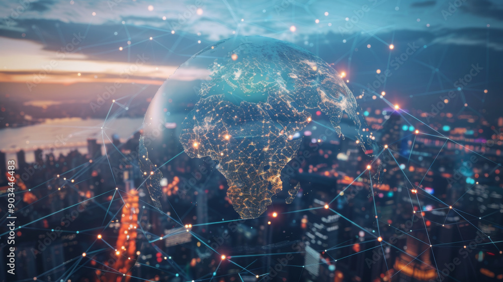 Interconnected Global Cloud Computing Network Bridging Digital Data ...