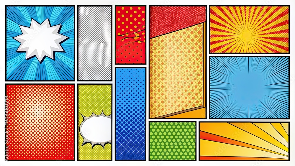 Comic book page divided in frames, comic, book, page, frames, graphic ...