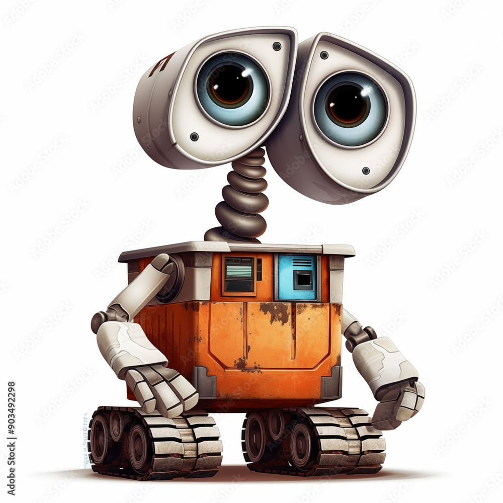 cartoon robot with big eyes and a big nose Stock Illustration | Adobe Stock