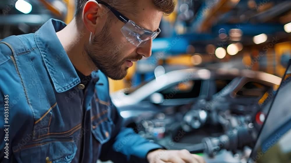 An automotive engineer is utilising a laptop computer to tune an ECU ...