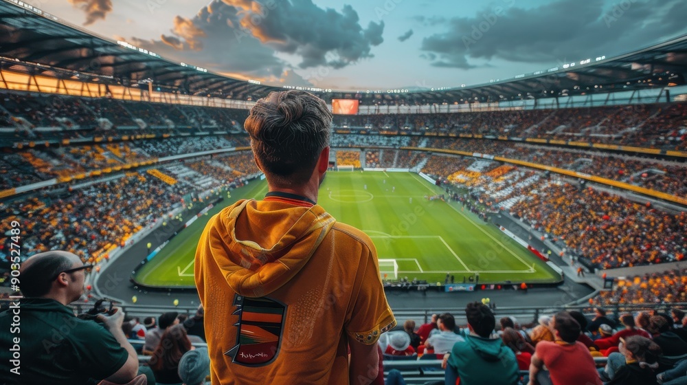 Football supporters attend the stadium to support their team by showing ...