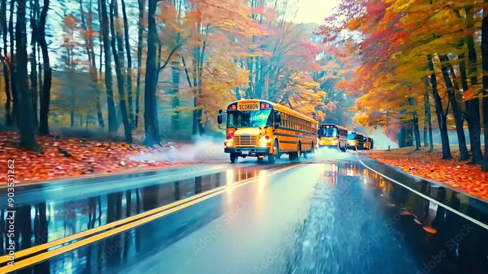 As students return to class, a dynamic image depicts several school ...