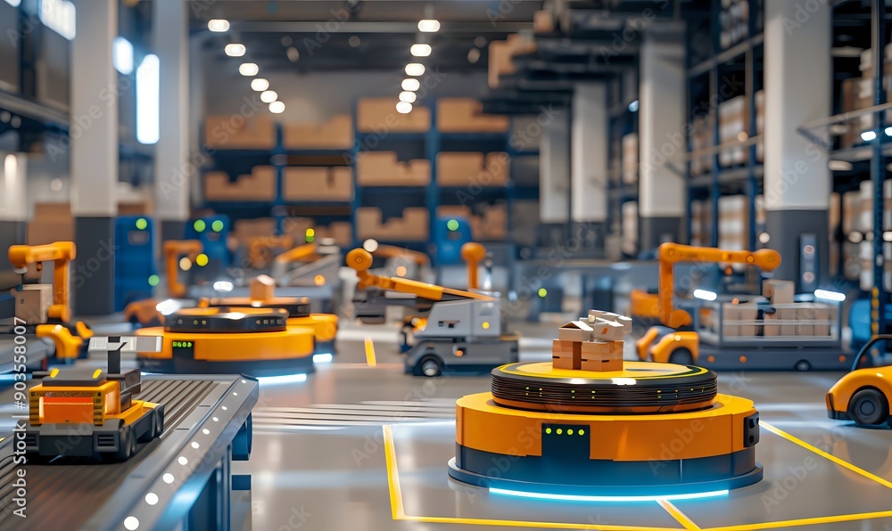 Automated Guided Vehicles and Robot Arms Streamline Warehouse ...