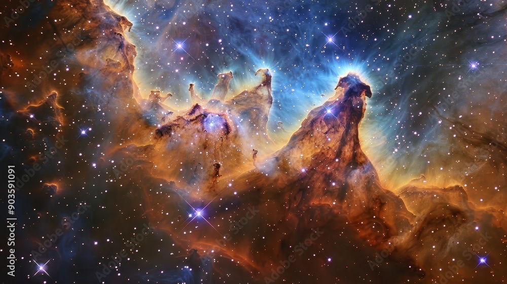 A breathtaking image of the Pillars of Creation, a star-forming region ...