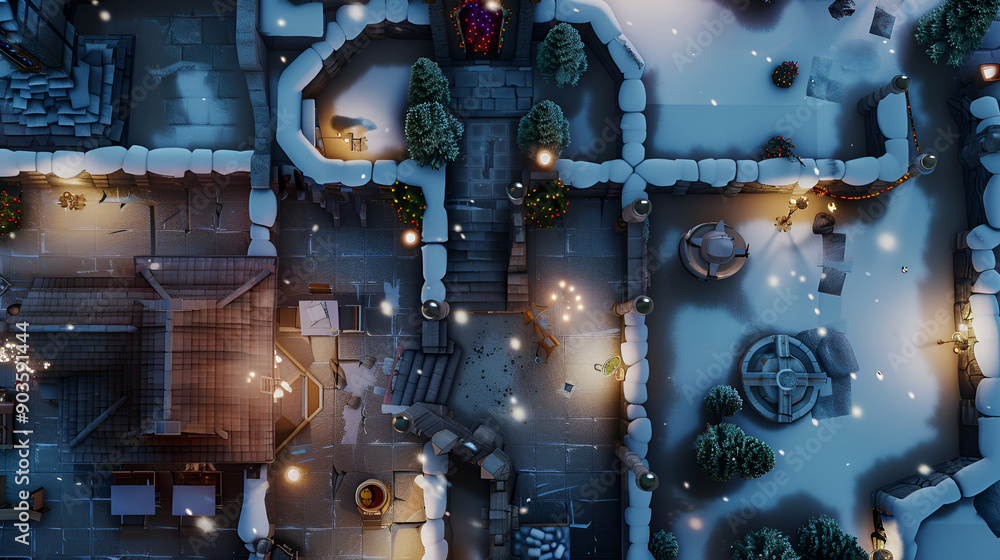 Christmas Battle Map - DnD, RPG Map for Dungeons and Dragons, Game ...
