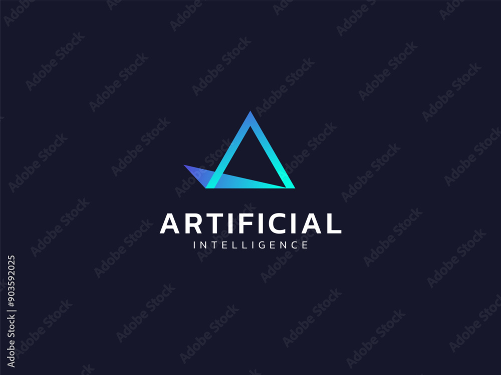 Artificial intelligence letter A with shadow behind technology Analysis ...