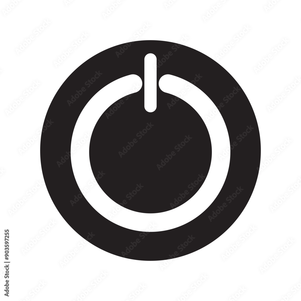 power button icon vector isolated on white background, logo concept of ...