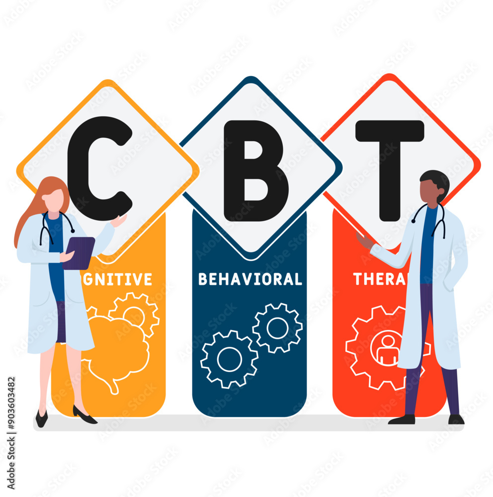 CBT - cognitive behavioral therapy acronym. Medical concept background ...