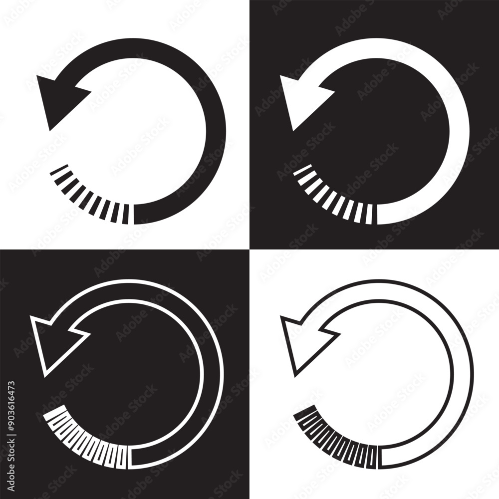 Undo Icon. Back and white or Return Simple Vector Sign Trendy Symbol ...