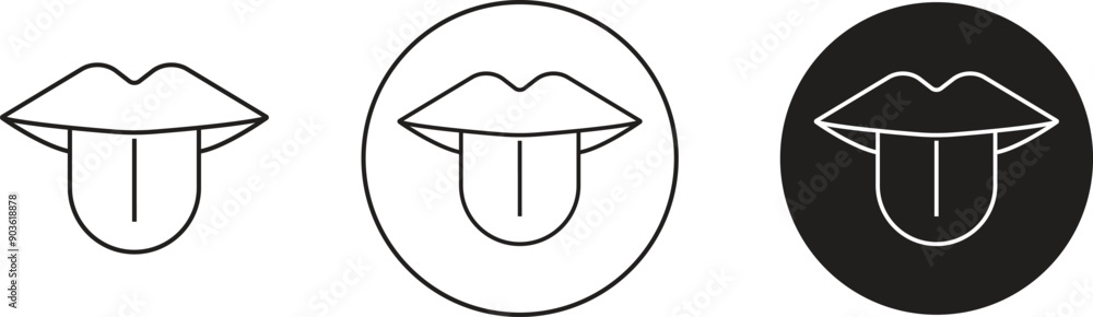 Tongue out vectors Set. Open mouth, licking, tongue sticking out ...