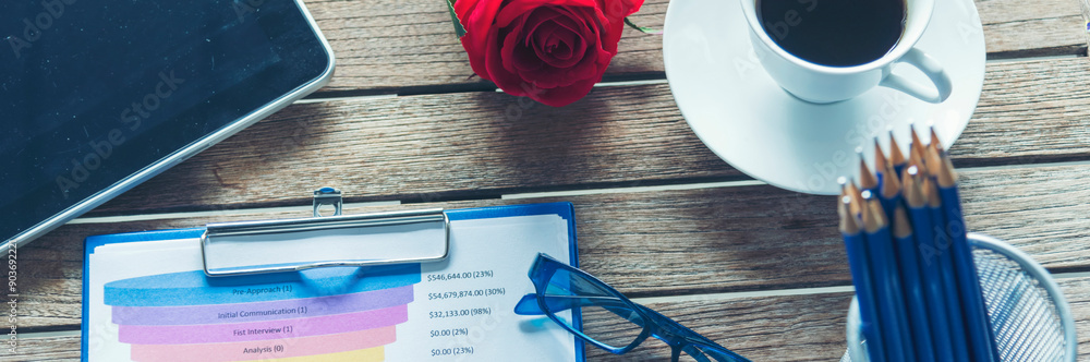 Banner Excel graph with Spreadsheet Document showing Information ...