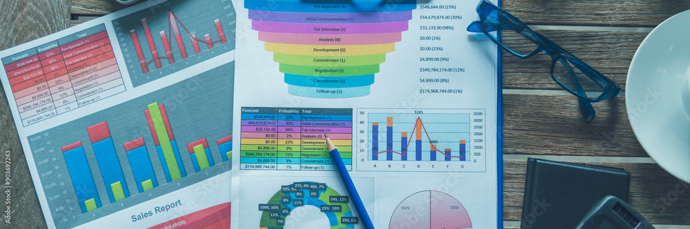 Banner Excel graph with Spreadsheet Document showing Information ...
