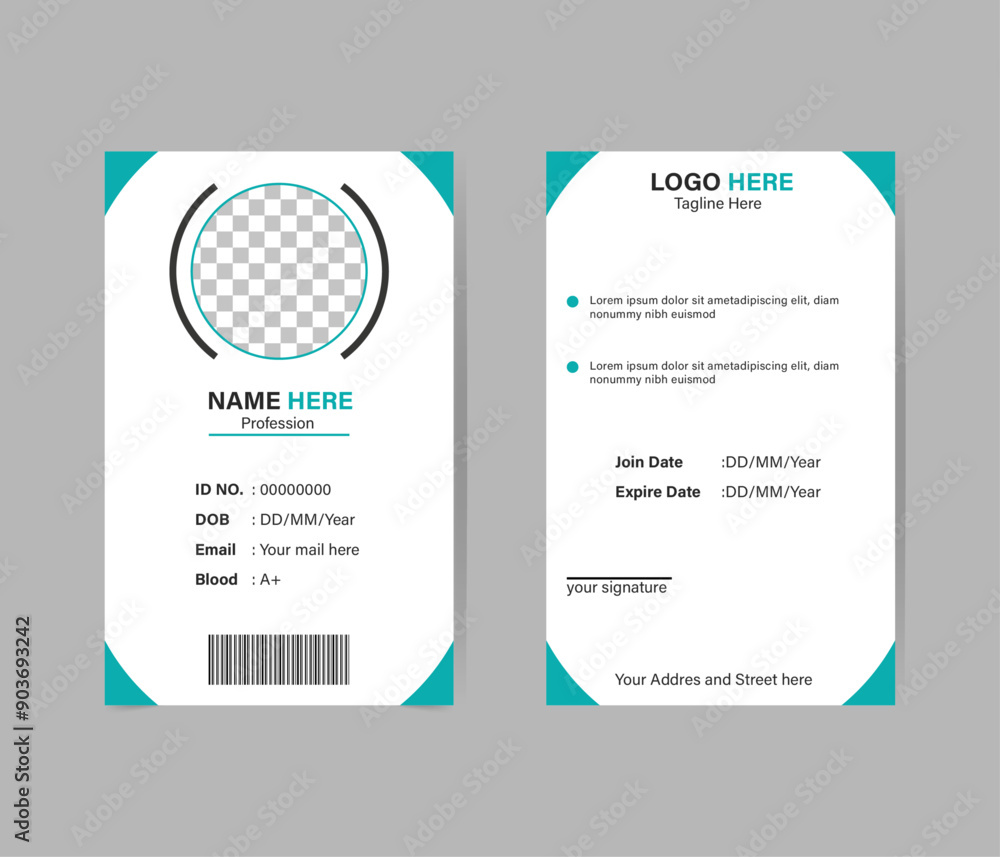 Modern id card template id card design, company id card, print file ...