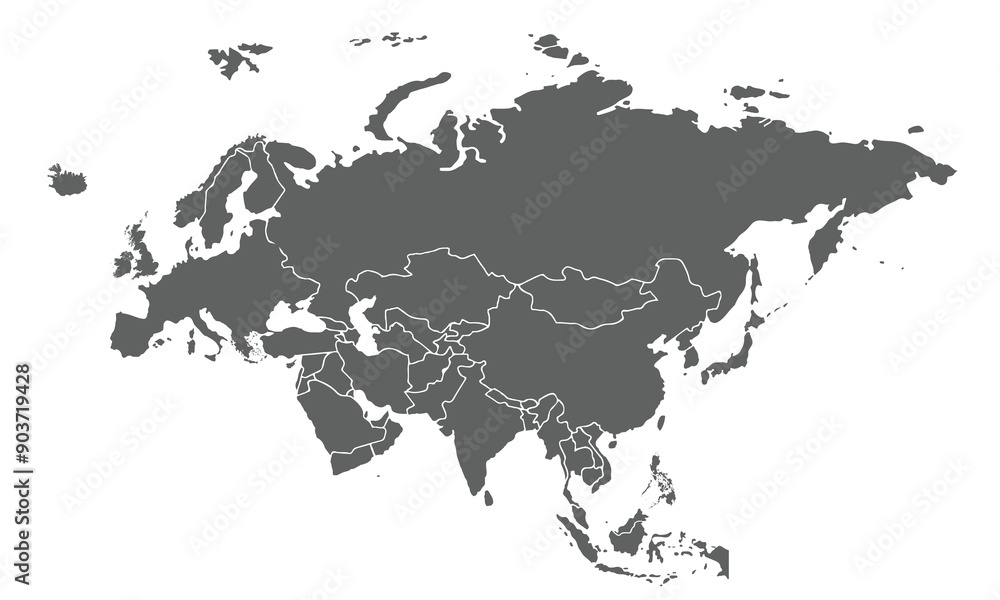 Eurasia map isolated on white background. for website layouts ...