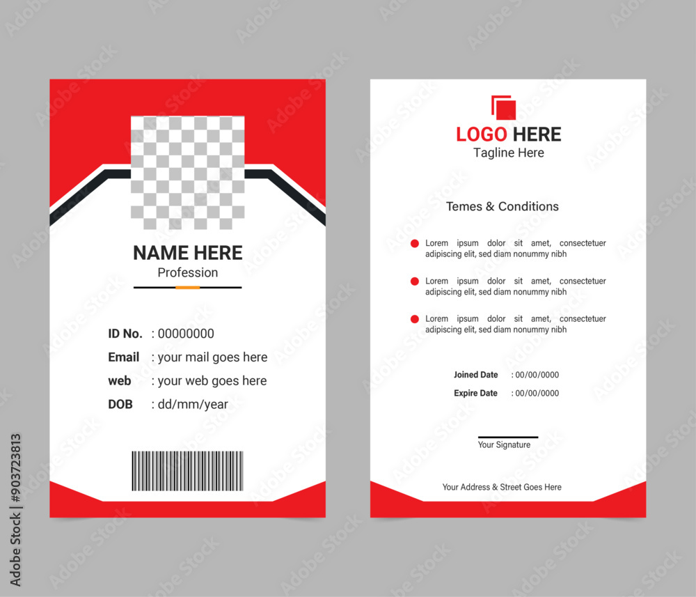 Company employee id card design easy editable file office Id card ...