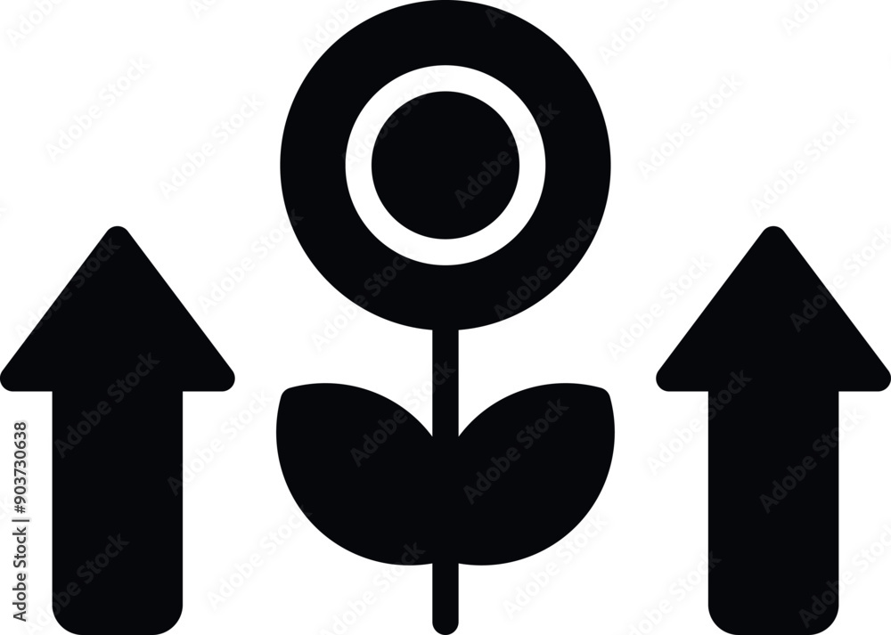 Growth Vector Icon. Performance, gain, improvement, grow, increase and ...