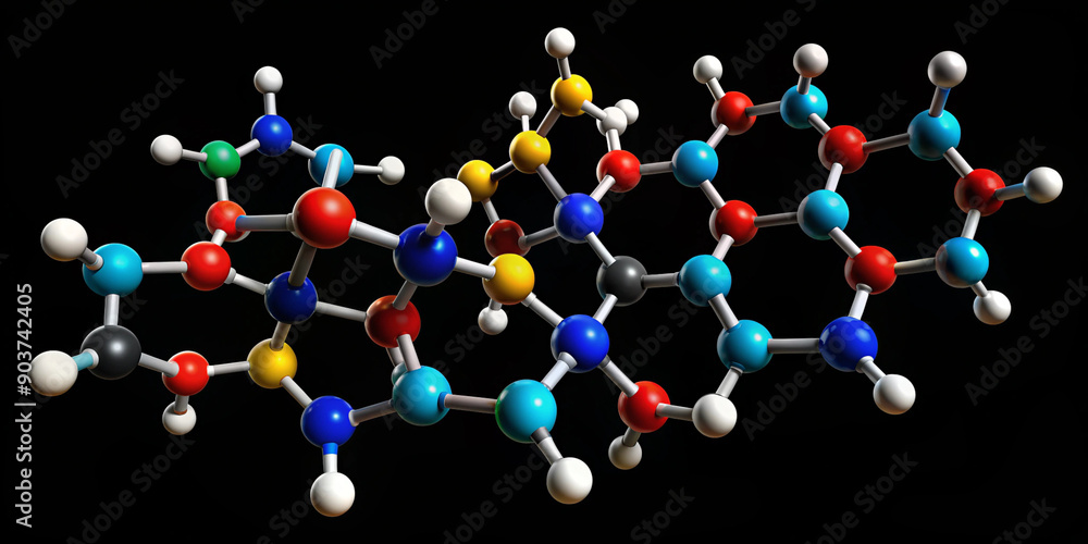 atorvastatin molecule, molecular structure, hmg-coa reductase ...