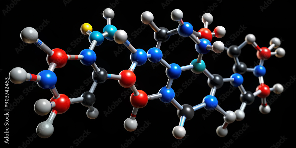 atorvastatin molecule, molecular structure, hmg-coa reductase ...