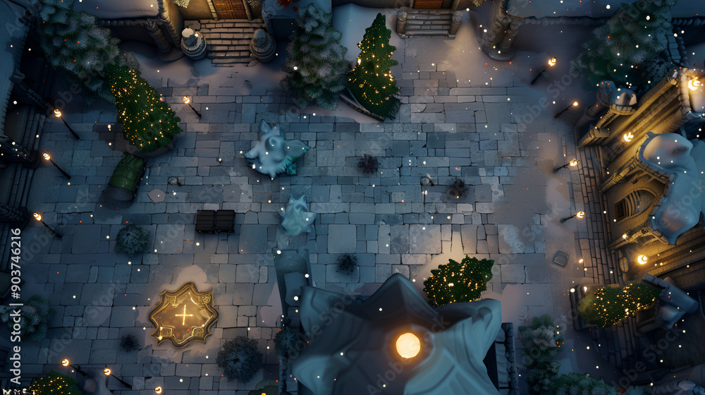 Christmas Battle Map - DnD, RPG Map for Dungeons and Dragons, Game ...