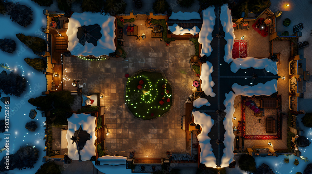 Christmas Battle Map - DnD, RPG Map for Dungeons and Dragons, Game ...