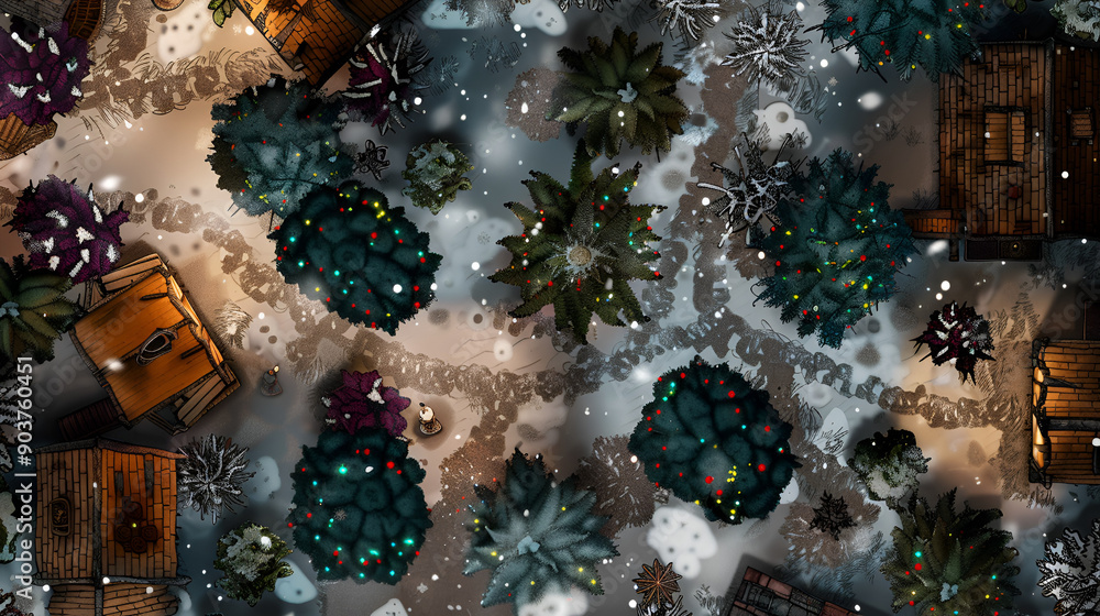 Christmas Battle Map - DnD, RPG Map for Dungeons and Dragons, Game ...